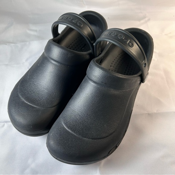 CROCS | Shoes | Crocs Shoes Mens 1 Slingback Clogs Black Round Close ...